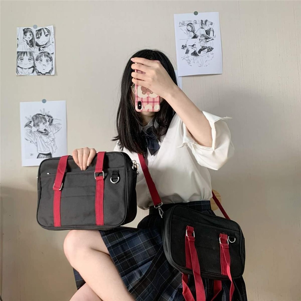 Beg Pelajar Gaya Kolej Kasual Serbaguna Beg Uniform JK Jepun Beg Tangan ...