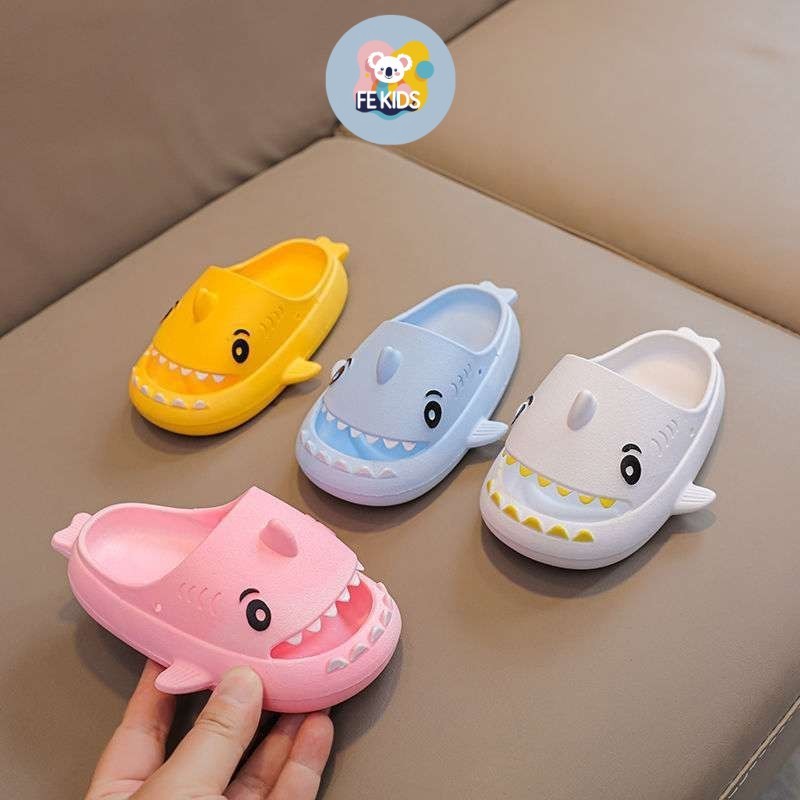 Age 3-6Yrs Kids Shark Slippers Sandals Size 27-32 Selipar Sandal Viral ...