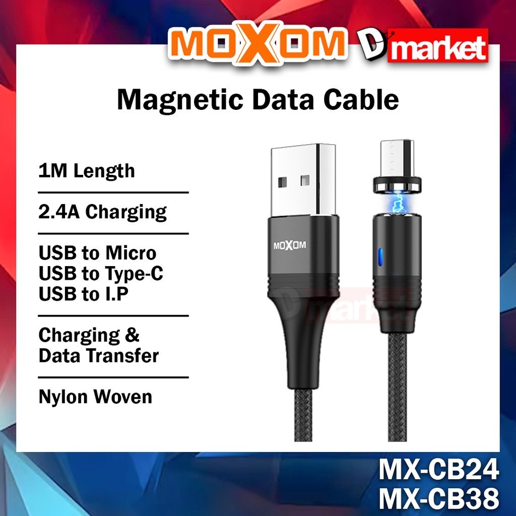 Moxom MX-CB24 Data Cable Magnetic Cable Charging Cable Mobile Kabel USB ...