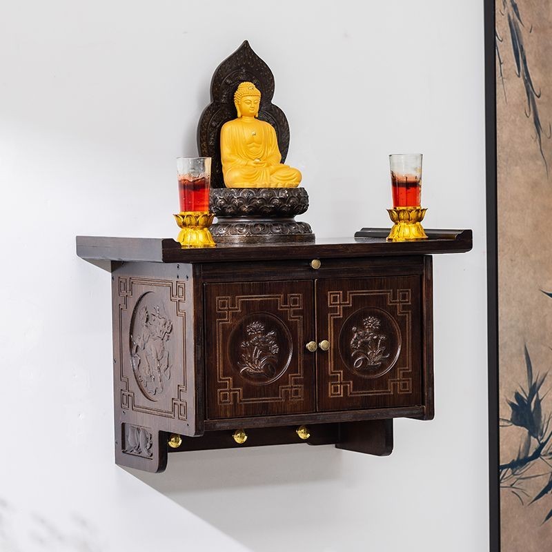 Buddha Niche Wall-mounted Altar Cabinet Altar Offering Table Display ...
