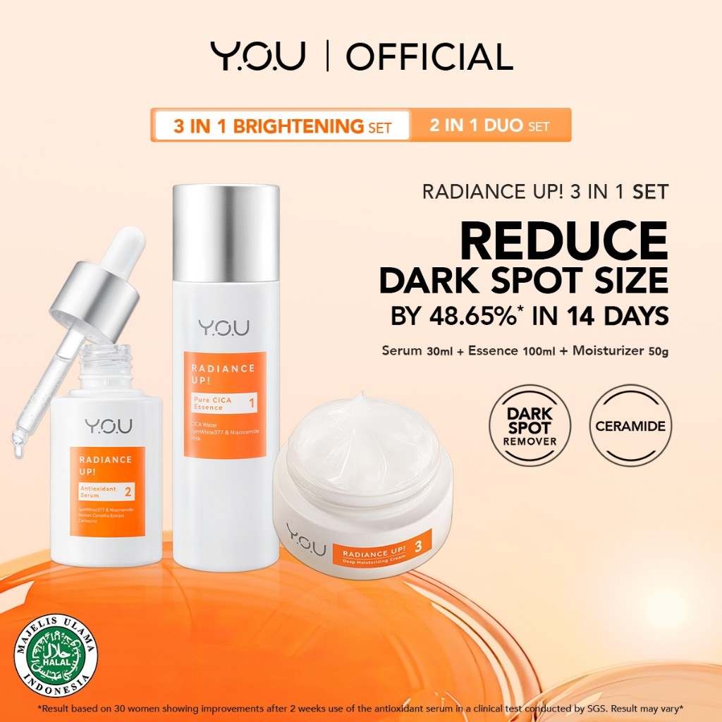 YOU Radiance Up! 3 in 1 Brightening Set Essence Serum Moisturizer Serum ...
