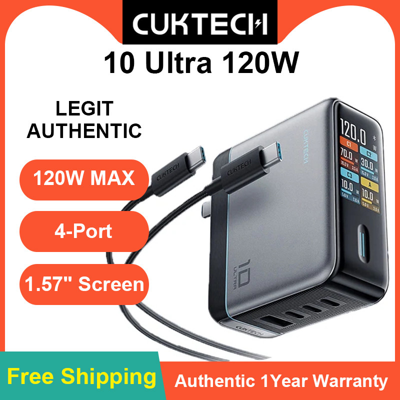 Original CUKTECH 10 Ultra 120W Super Power Charger GaN AD1204U with ...