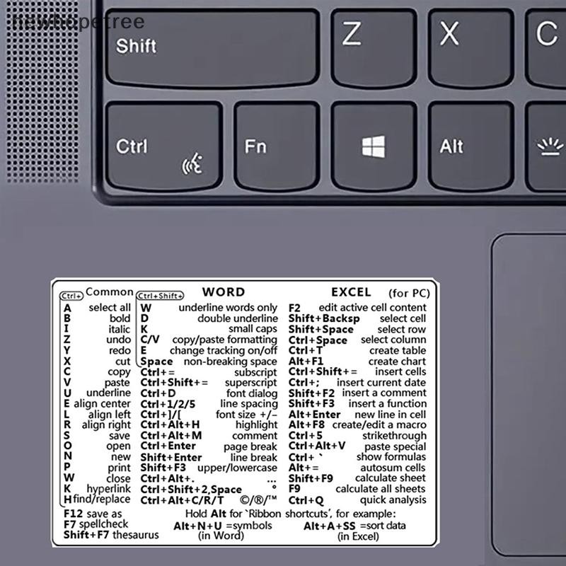 Ntmy 5Pcs Windows/Word Reference Keyboard Shortcut Stickers - Quick ...