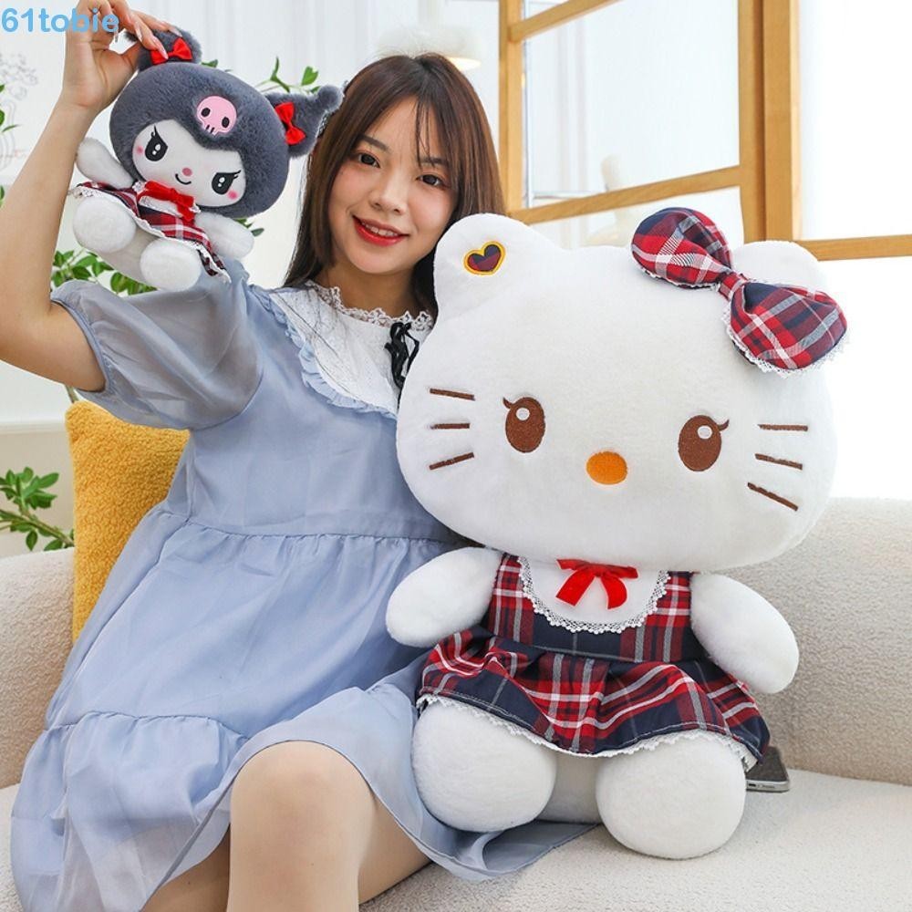 TOBIE Plaid Skirt Kuromi Plush Toys, Melody Plaid Skirt Anime Kuromi ...