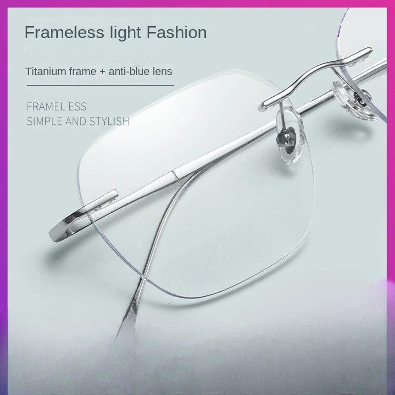 Ultra-light Pure Titanium Frameless Glasses Frame Men Women Fashion ...