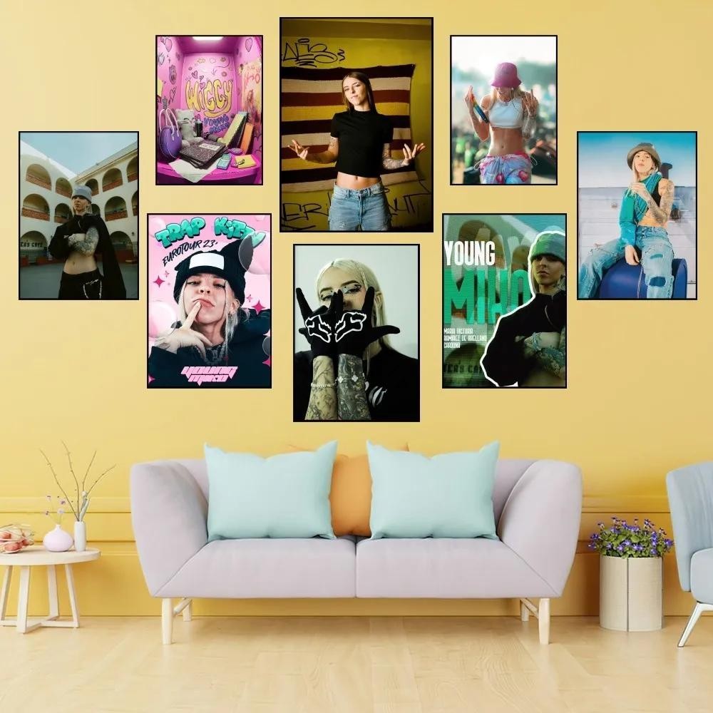 Poster Seni Dinding Inspirasi Rapper Young Miko, Cetakan Dekorasi Hip ...