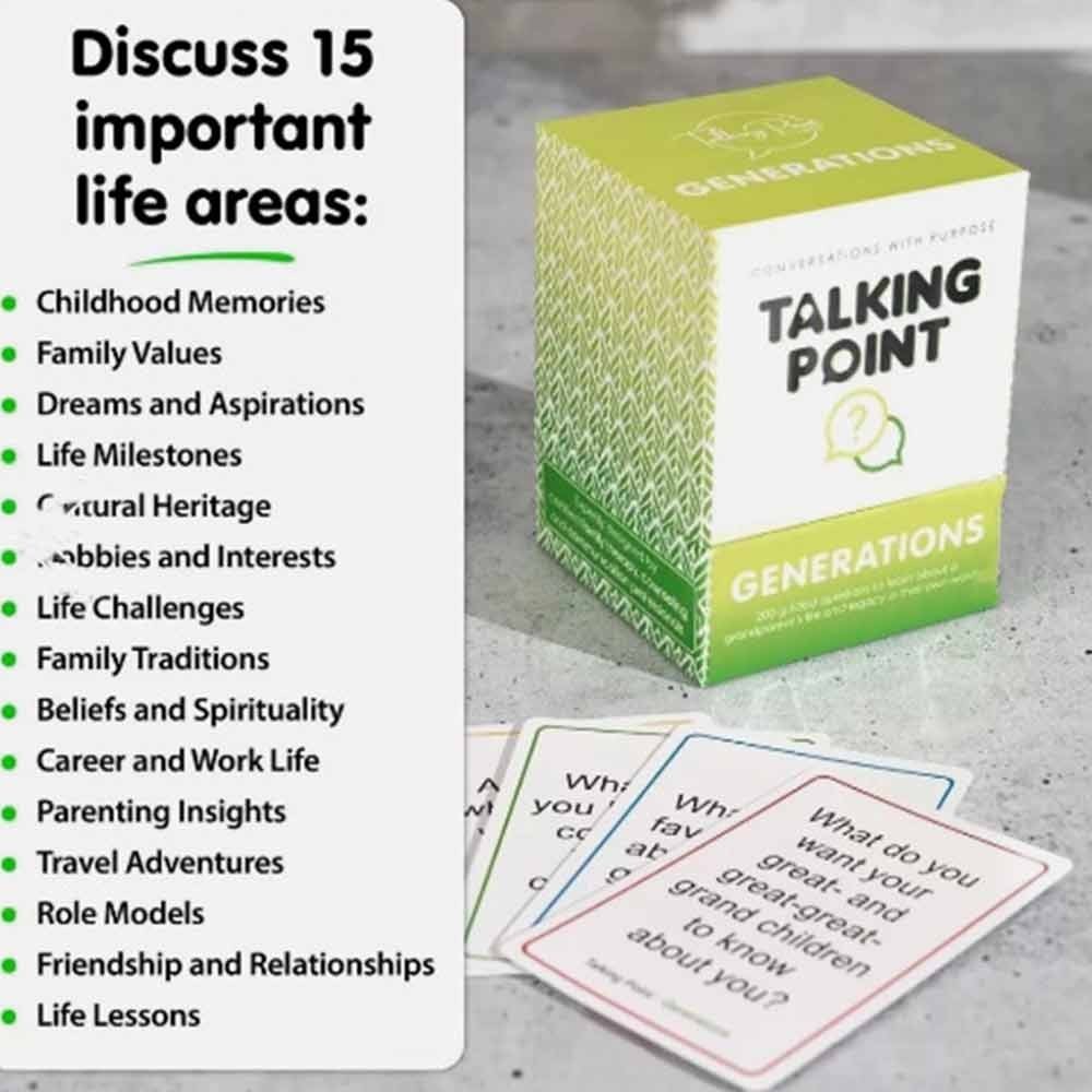 TALKING POINT 200 Card Box Generations Edition Conversation Starters ...