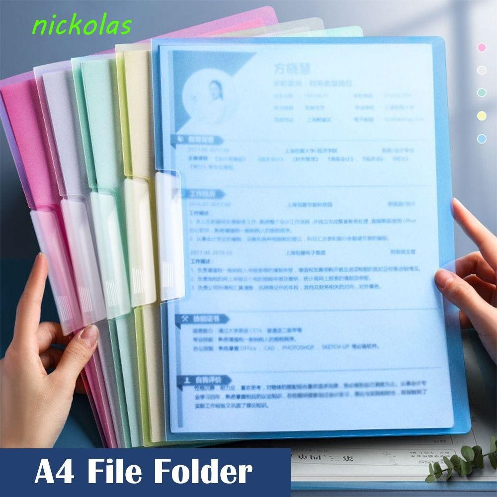 NICKOLAS A4 Clipboard File Folder Portable PP Plastic Receipt Holder ...