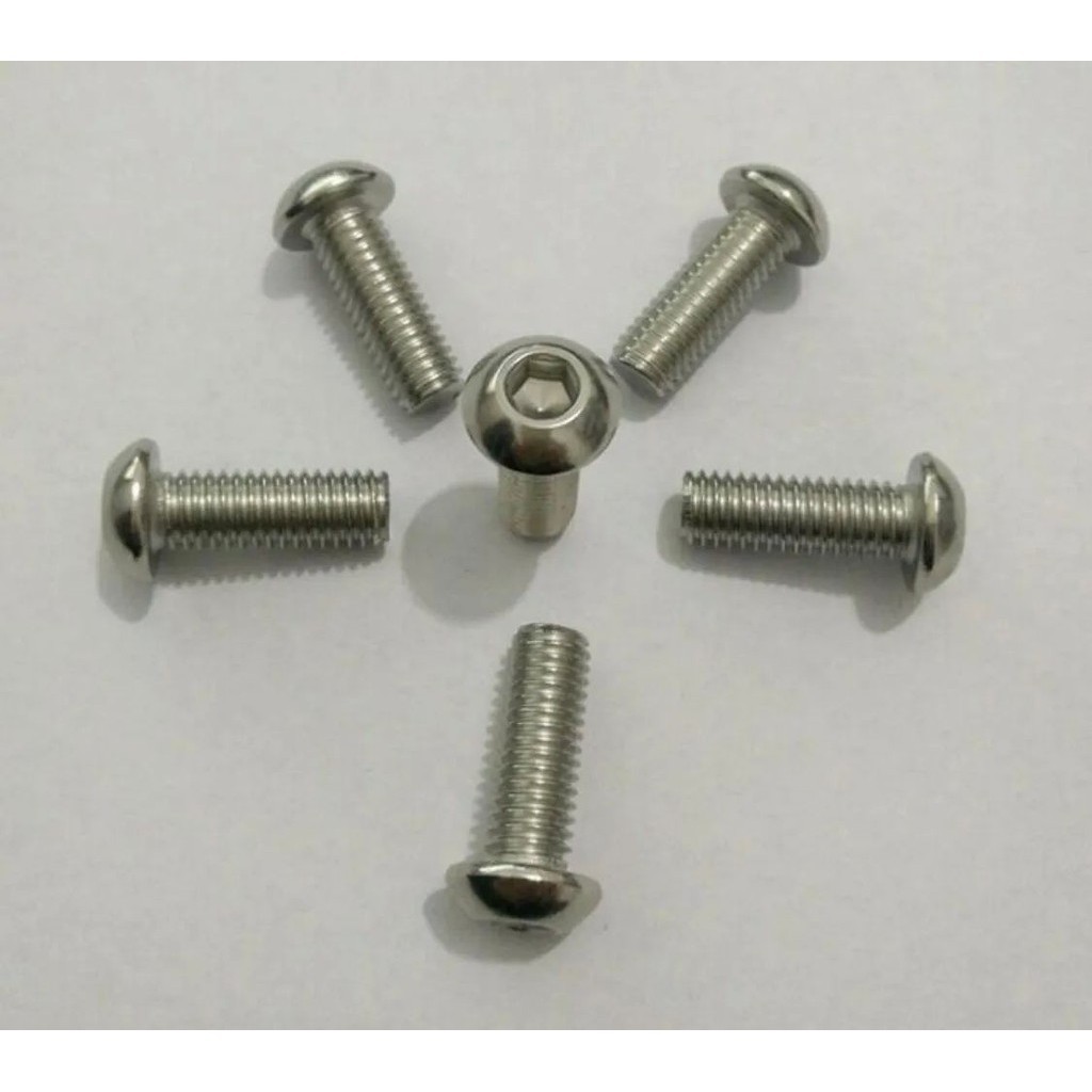 5-20PCS M6 Stainless Steel Allen Button Head Screw Round Head Bolt ...