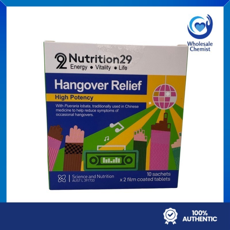Nutrition29 Hangover Relief High Potency (10 sachets X 2 tablets ...