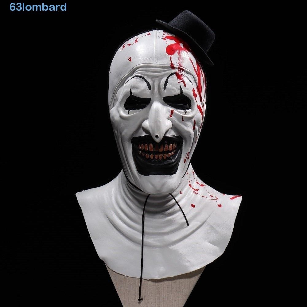 LOMBARD Clown Cosplay Mask, Scary Bloody Full Face Latex Mask, Unique ...