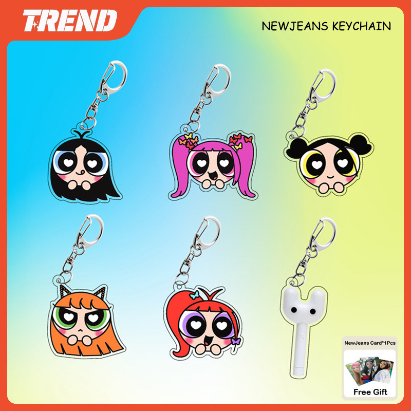 KPOP NJ The Powerpuff Girls Keychain MINJI HANNI DANIELLE HAERIN HYEIN ...