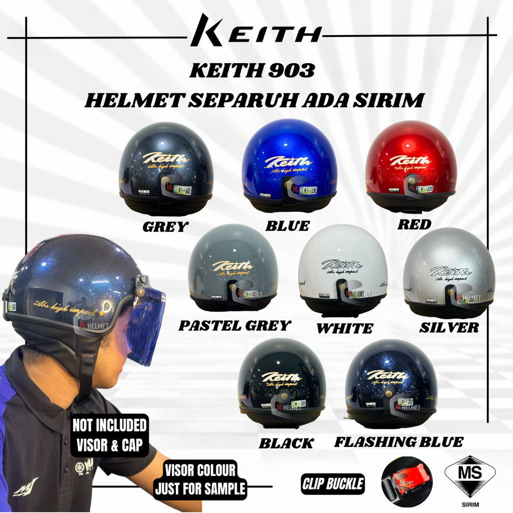 KEITH 903 HELMET 3 BUTTON MHR STENG SIRIM - ( Topi Keledar KH 903 ...