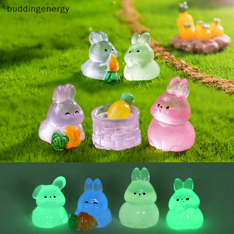 {BUDDI} Luminous Mini Rabbit Figurine Cartoon Carrot Bunny Micro ...