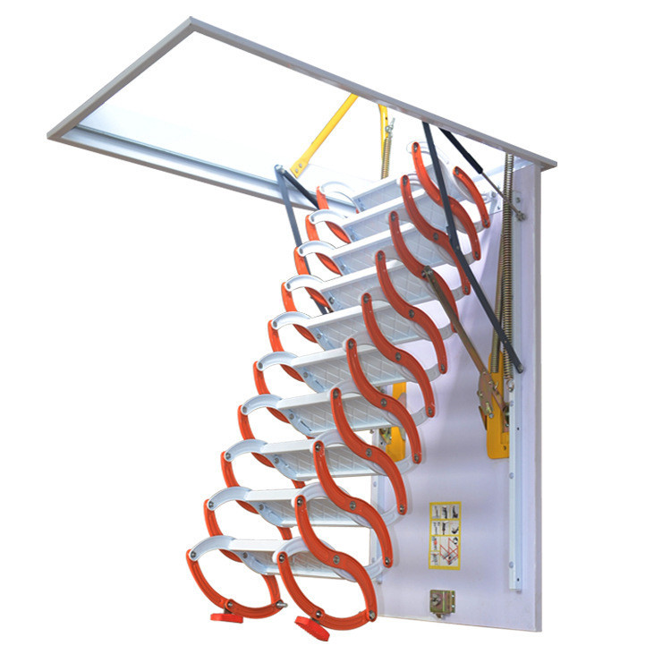 Loft Stairs Semi-automatic Home Indoor Flexible Ladders Villa Duplex ...