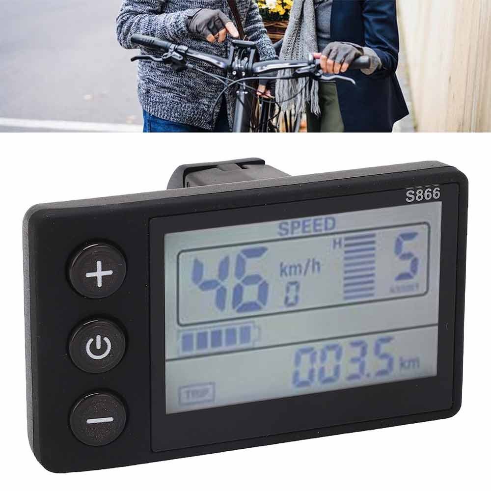 Electric Bike LCD Display Meter S866 6 Pin 24V 36V 48V 60V E Bike ...