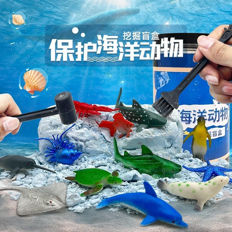 Marine Animal Simulation Archaeological Mystery Box Handmade diy Fossil ...