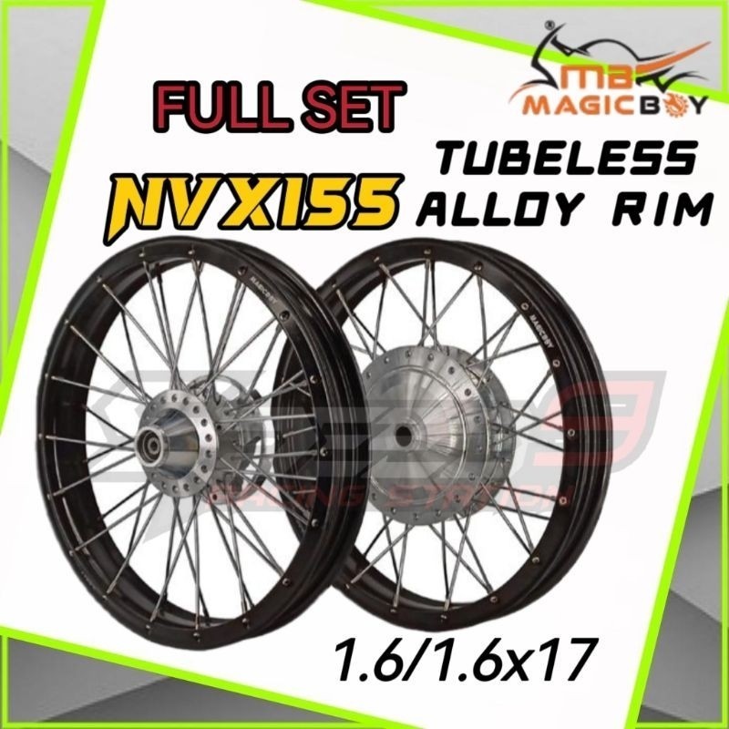 TSR MAGIC BOY ALLOY RIM SET TUBELESS WITH CHROME HUB NVX155 NVX AEROX 1 ...