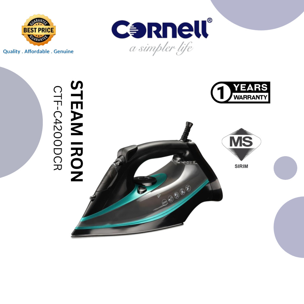 CORNELL STEAM IRON CSI-S1605S Ceramic Soleplate Garment Steam Iron ...