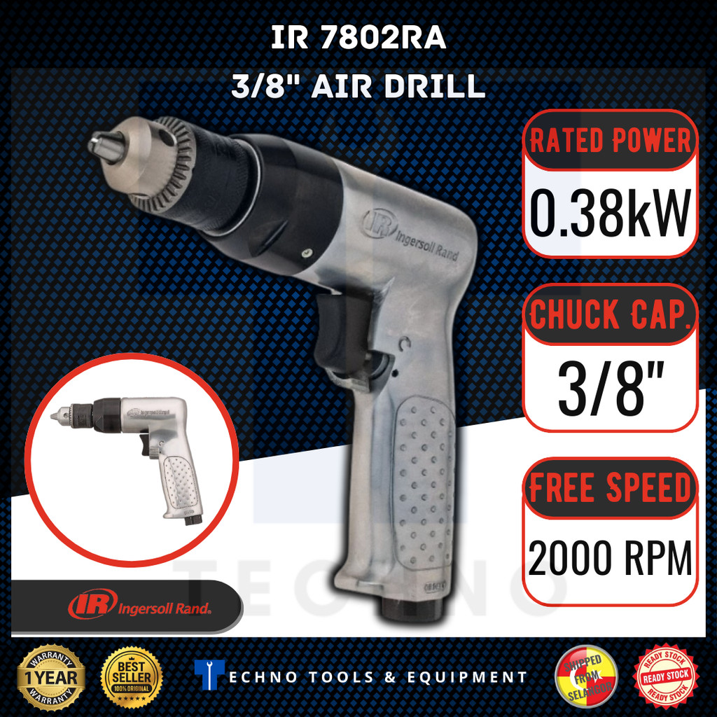 INGERSOLL-RAND 3/8" Heavy Duty Air Drill 7802RA | Shopee Malaysia