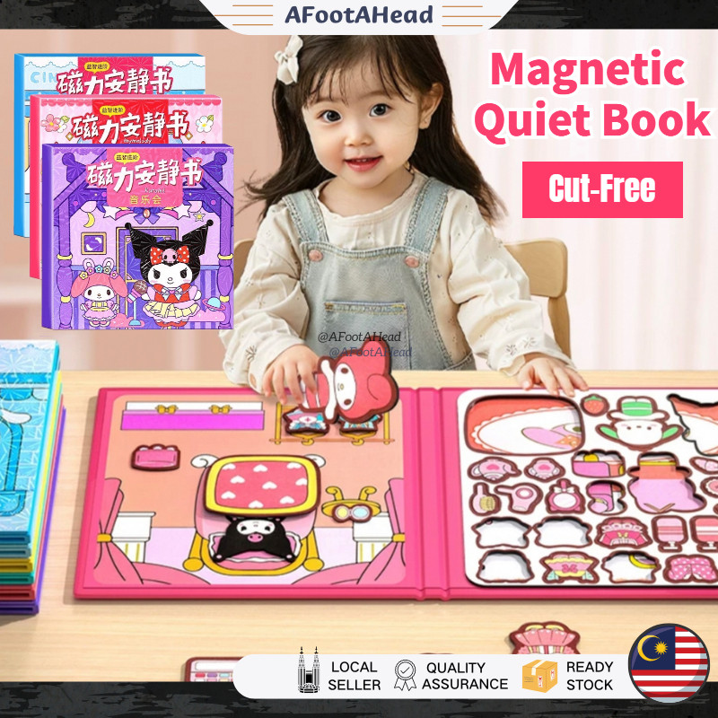 3PCS DIY Magnetic Quiet Book Magnetic Puzzle Sticker Book Cut-free ...