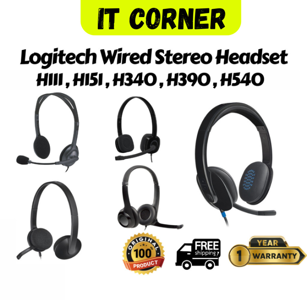 Logitech H111/ H151/ H340/ H390/ H540 Headset | Shopee Malaysia