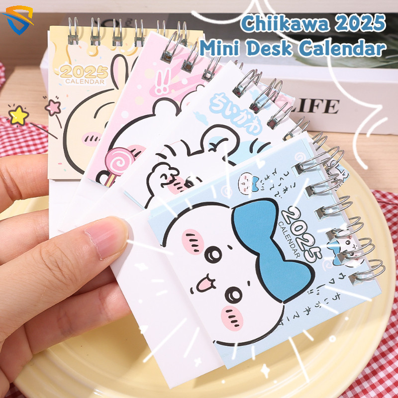 Portable Mini Chiikawa Anime Pattern Desk Calendar 2025 Small Desktop ...
