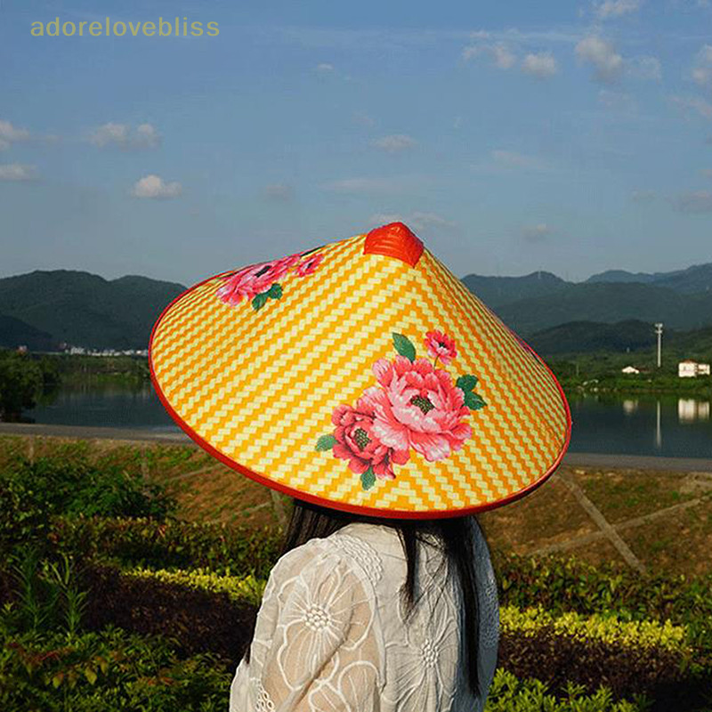 ADD Chinese Retro Bamboo Rattan Fisherman Hat Handmade Weave Straw ...