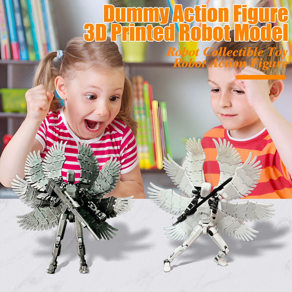 3d Printed Action Figures Moveable Action Figure Angel Wing Robot ...