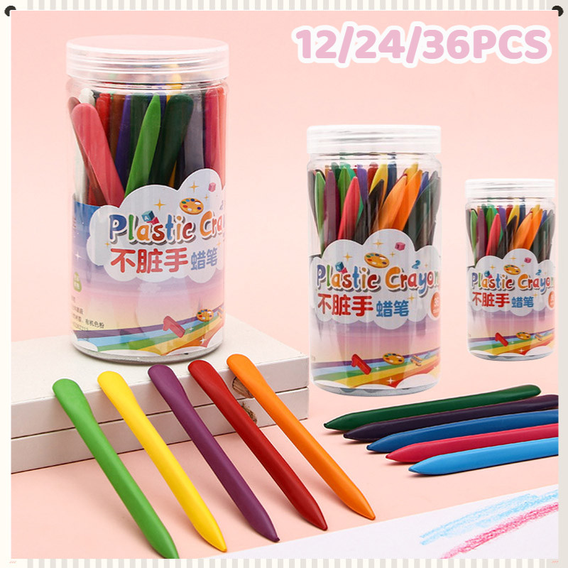 36PCS Crayon for Kids Safety Non-toxic Washable Triangular Plastic ...