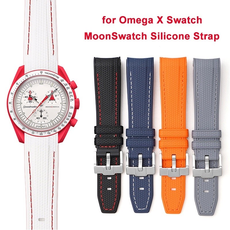 Moonswatch 20mm curved silicone rubber watch band 22mm. | Shopee Malaysia