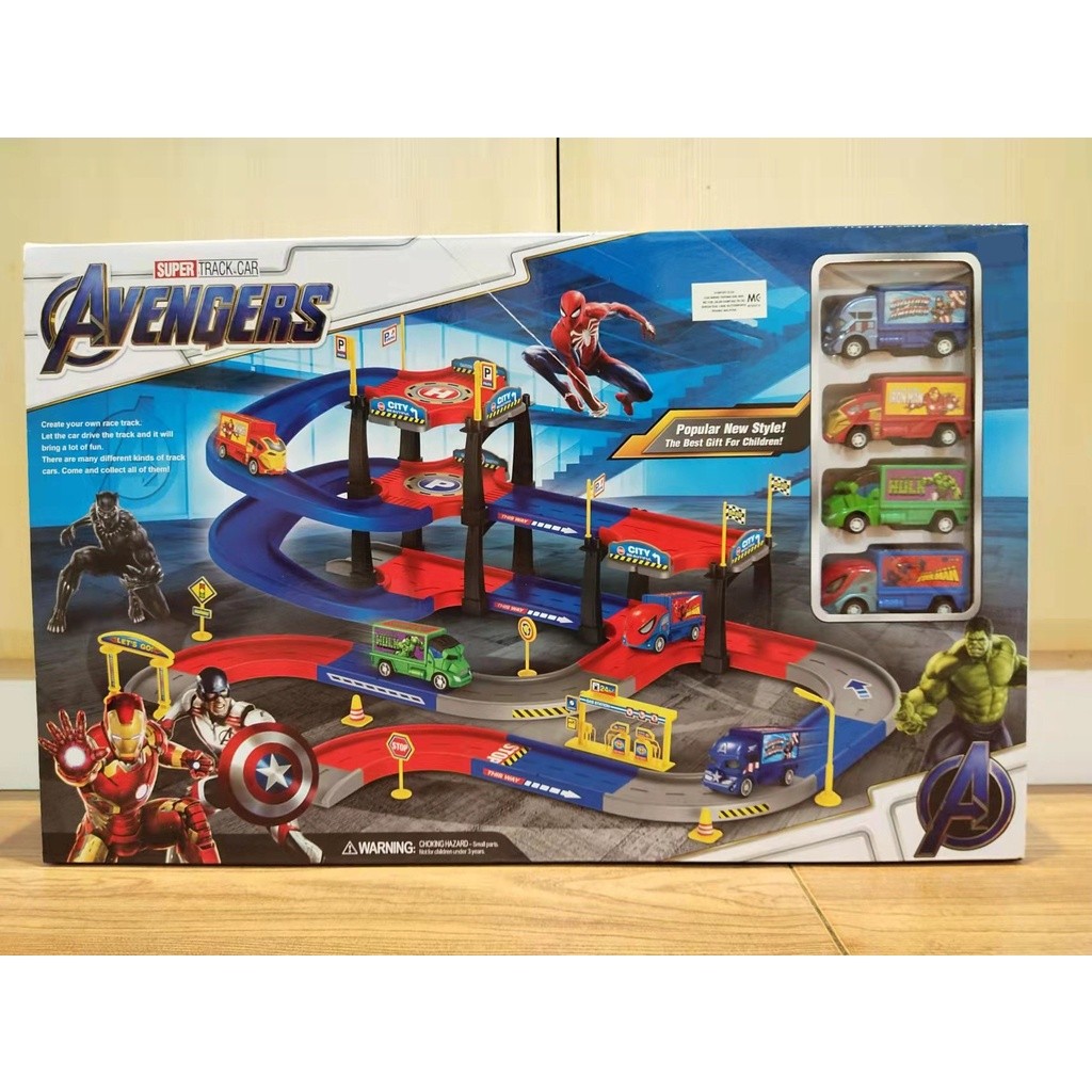 Avengers Superhero track set Lorry Simulation Car Parking Lot Garage ...