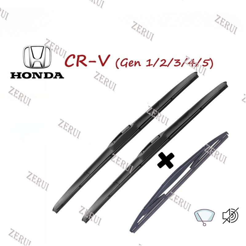 ZR For (Select Your Model) Honda CRV Wiper Blade Set (Front+Rear 3pcs ...