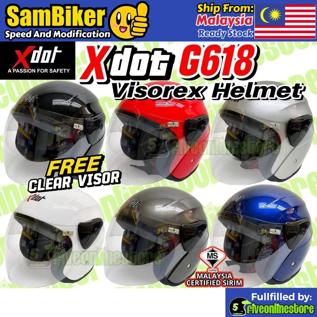 XDOT G618 Visorex Helmet ORIGINAL X-DOT G618N Helmet With Clear Visor ...