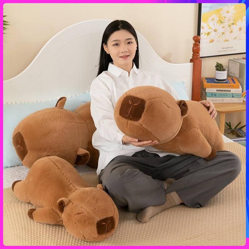(Ready Stock) 80cm/100cm party Laying Long Capybara Plushie Pillow ...