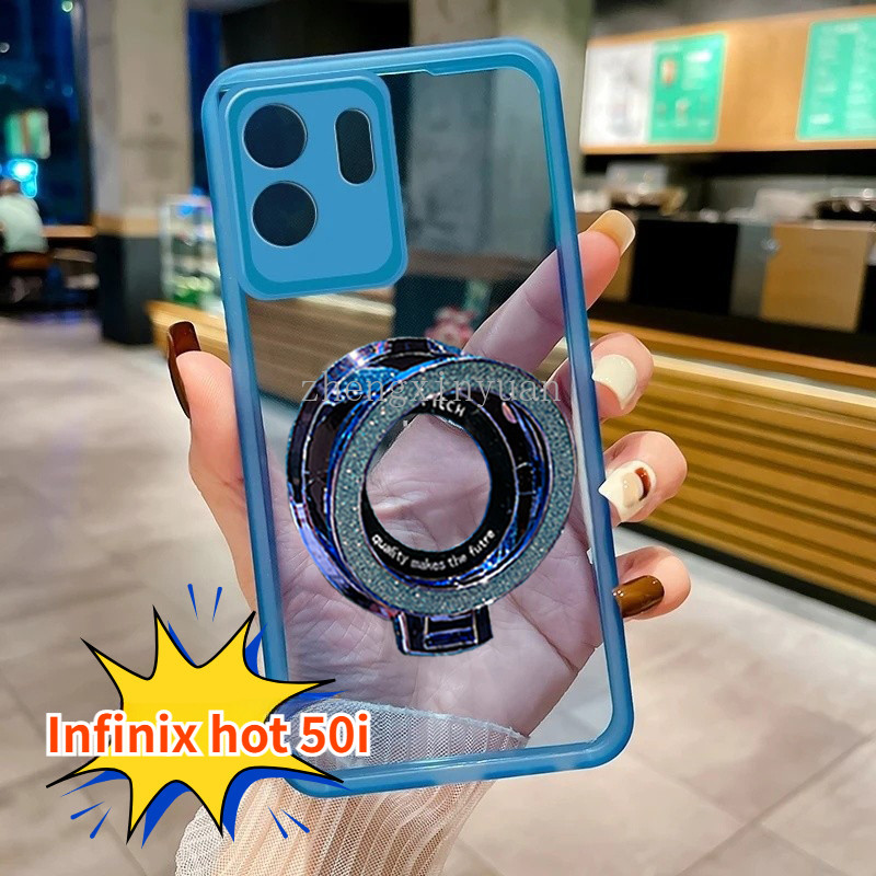Casing for Infinix Hot 50i 5G 4G 2024 Transparent With glitter powder ...
