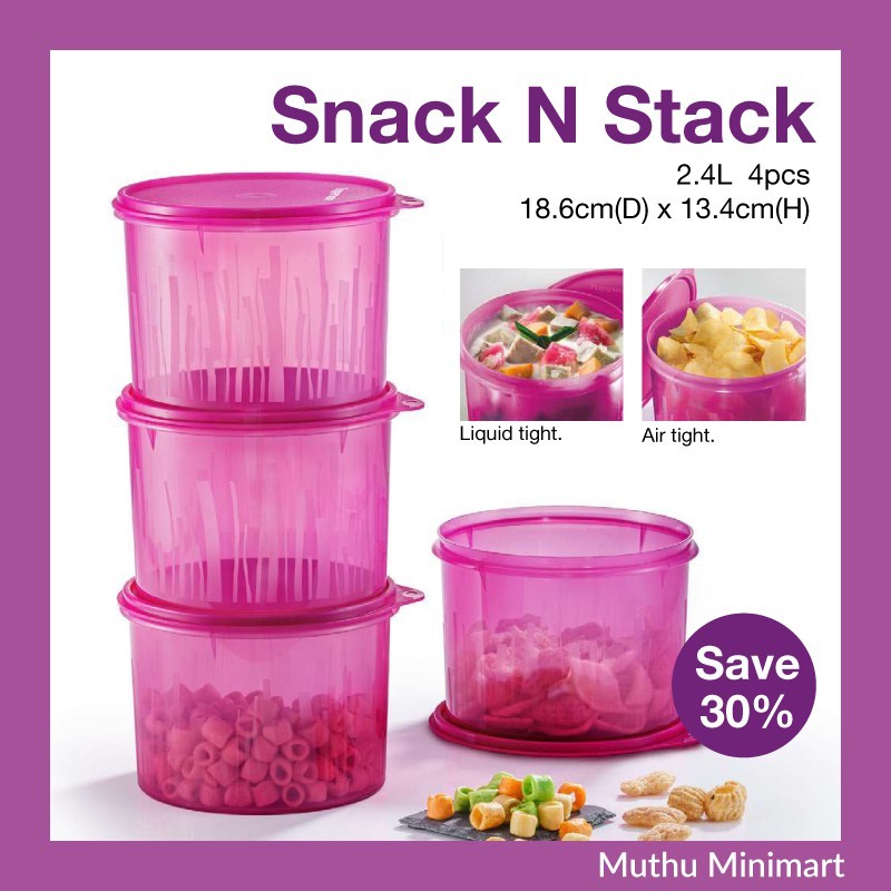 Original Tupperware | Snack N Stack Set Food Storage Food Container ...