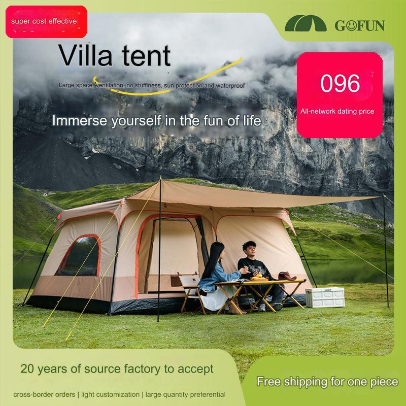 4-6 Person Camping Tent Khemah Unta With Side Awning Double Layer ...