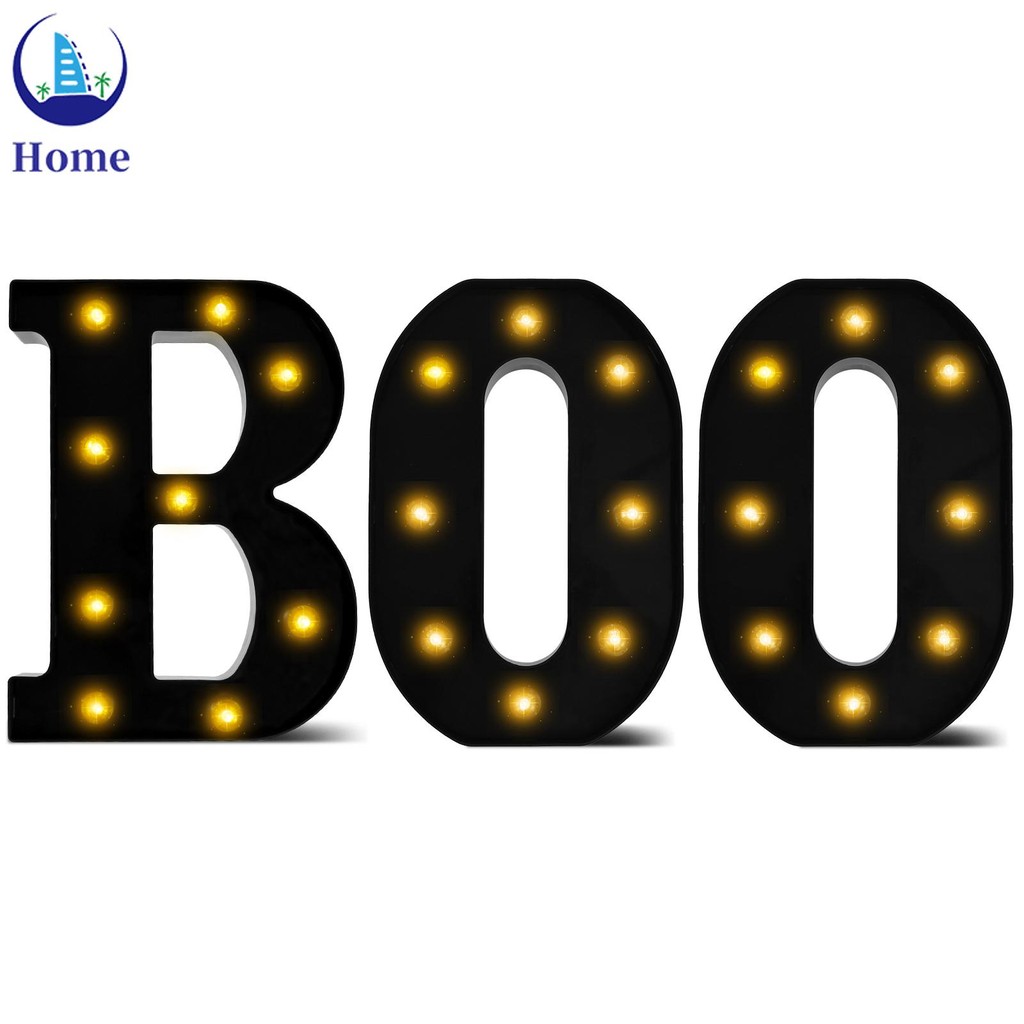 Halloween Decorations Decorative Halloween BOO Sign Battery Powered Boo ...