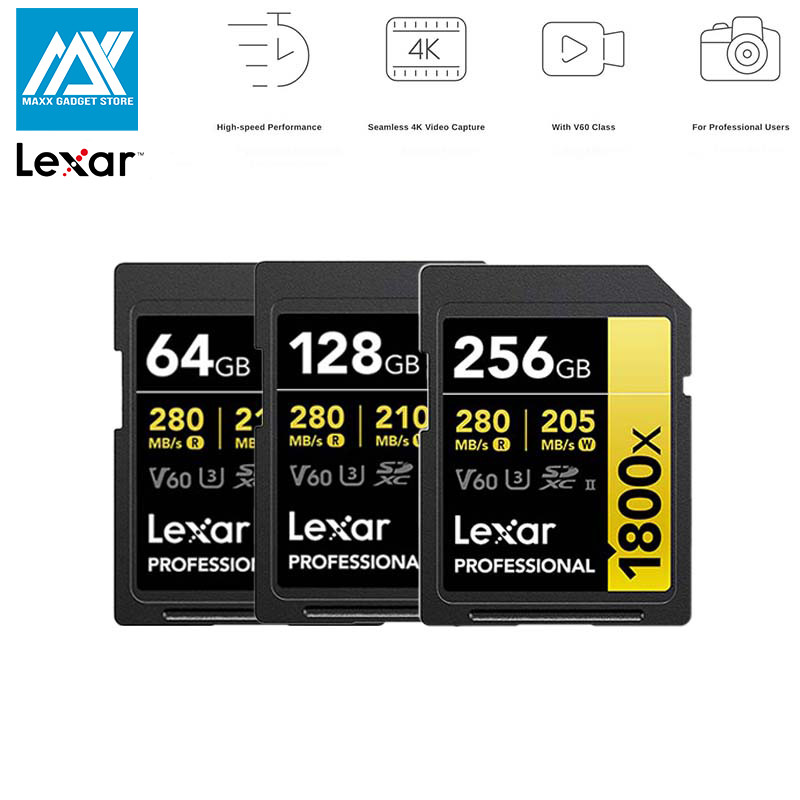 Lexar Professional 1800x SDXC U3 V60 UHS-II Card GOLD Series | Shopee Malaysia