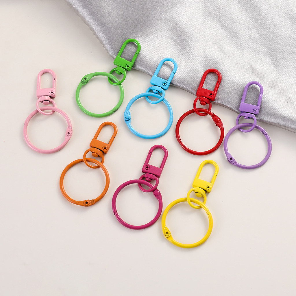 10 pcs candy colored metal keychains, rotatable door buckles with snap ...