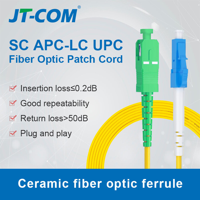 JT-COM Fiber Optic Patch Cord LC/UPC to SC/APC 1m /3m /5m /10m /20m/30m ...