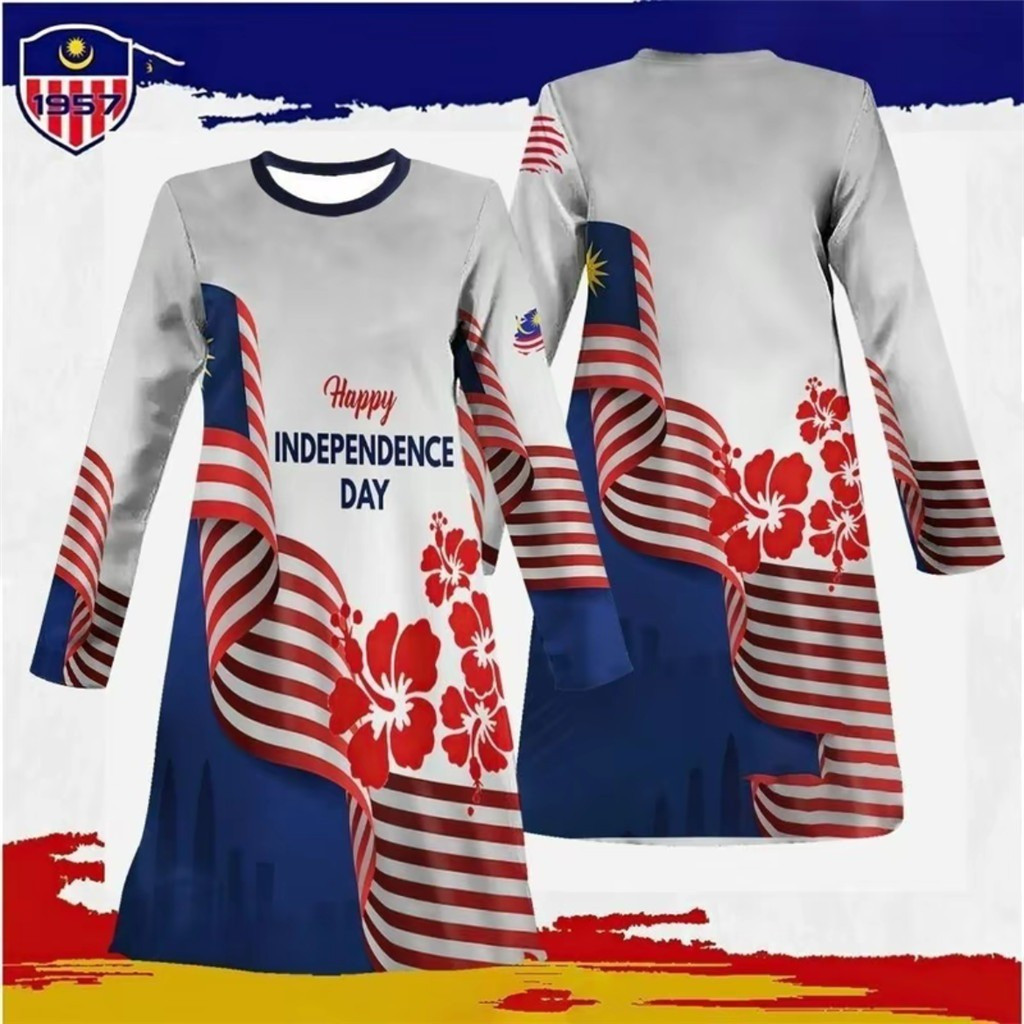 2025 Malaysia Independence Day Shirt Bunga Raya Design Merdeka Clothes ...