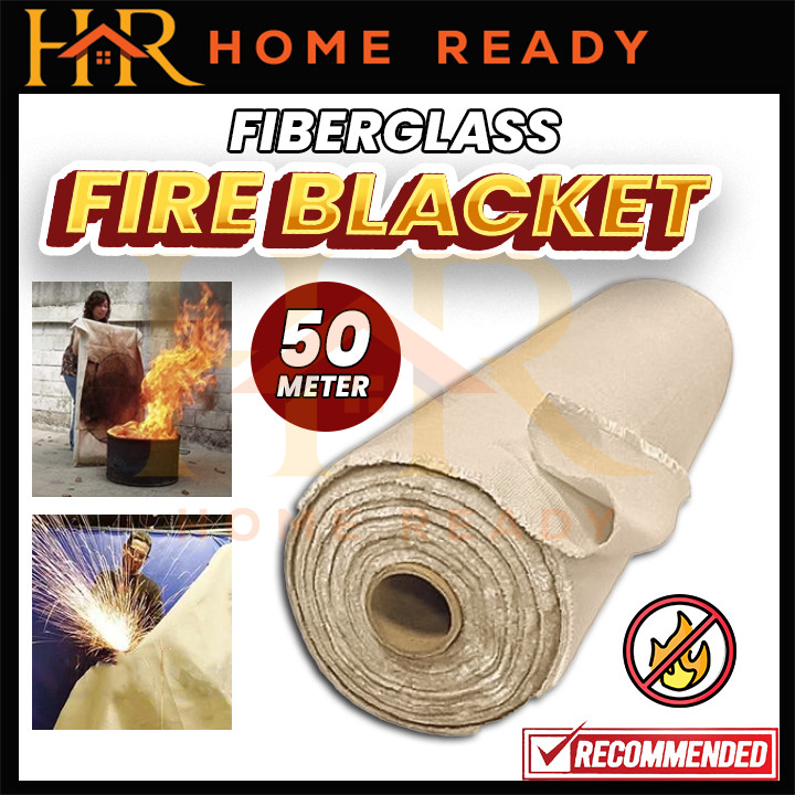 1 Roll 50m Fire Blanket Fiberglass Safety Blanket Emergency Fire ...