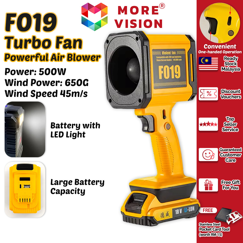 F019 Violent Fan Cordless Super Air Blower 650g Wind Power Portable ...