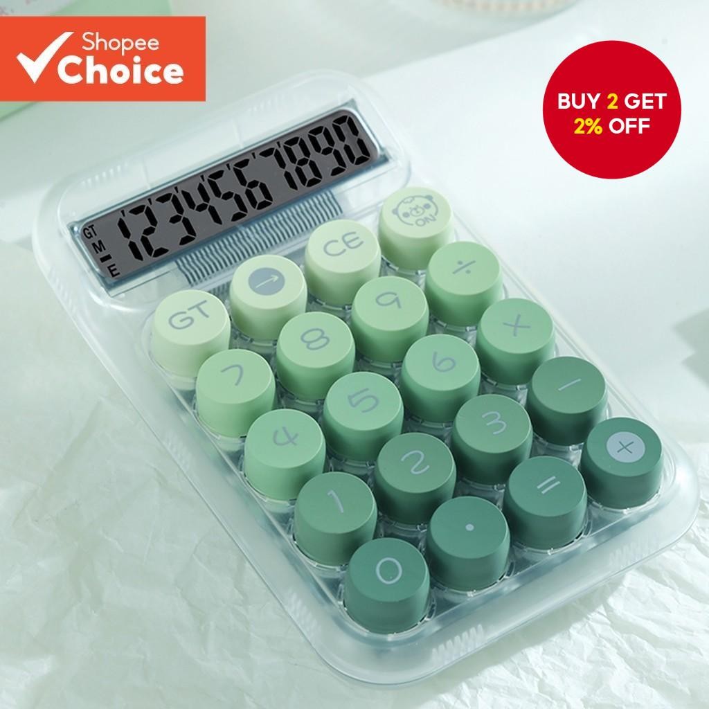 1pc Transparent large button calculator, large screen electronic ...