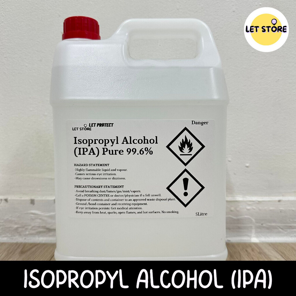 [99.6% HIGH PURITY] IPA Isopropyl Alcohol 5L 4KG Industrial Grade ...