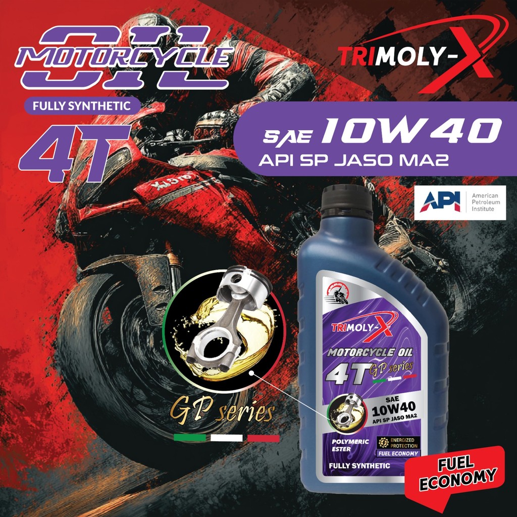 TRIMOLY-X GP SERIES 10w40 4T 1L ESTER Fully Synthetic API SP JASO MA2 ...