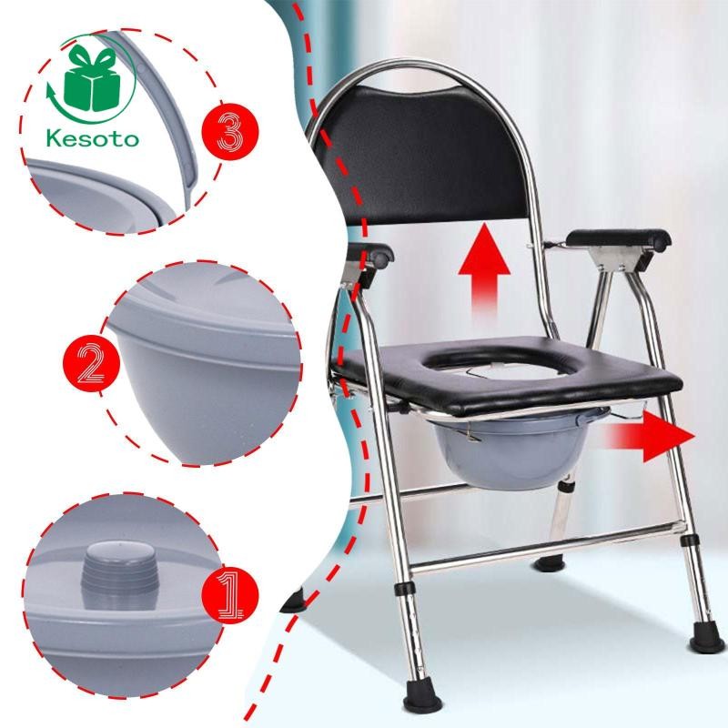 [Kesoto] Chamber Pot Elderly Commode Potty Bedpan with Lid Toilet ...