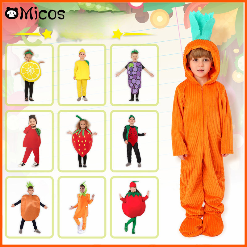 Children Kids Halloween Party Children's Day Cartoon Vegetable Fruit Costume Cosplay Clothes ...
